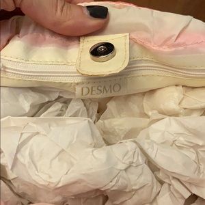 Desmo | Bags | Desmo Pink Textured Handbag W Rope Woven Handles | Poshmark